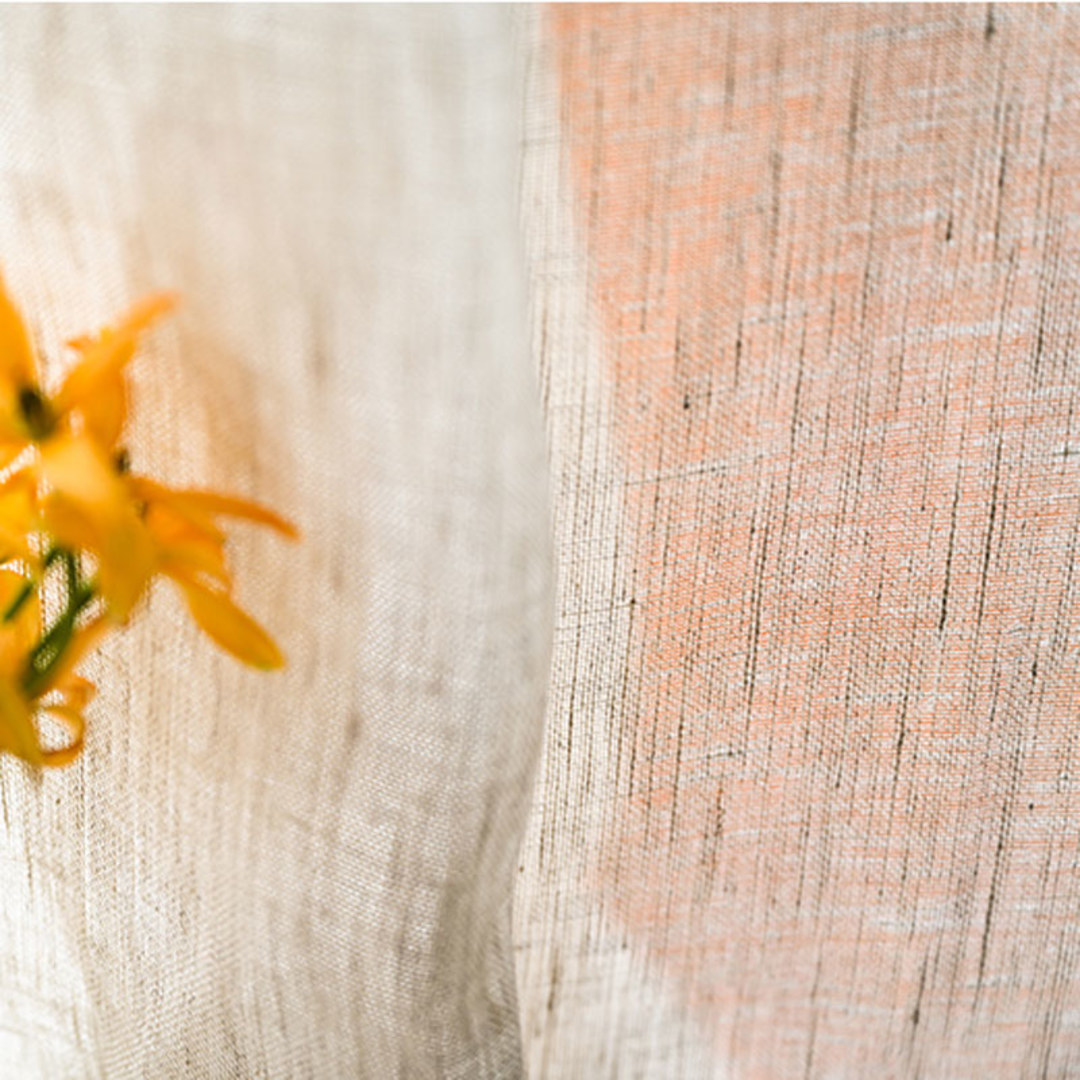 Zen Garden Pure Flax Linen Natural Colour Sheer Curtain