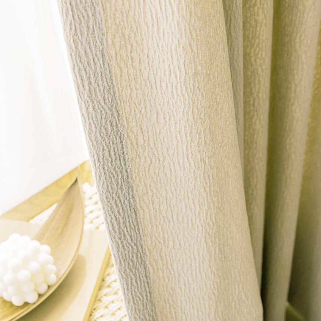 Luxury Cream Crinkle Crushed Chenille Curtain