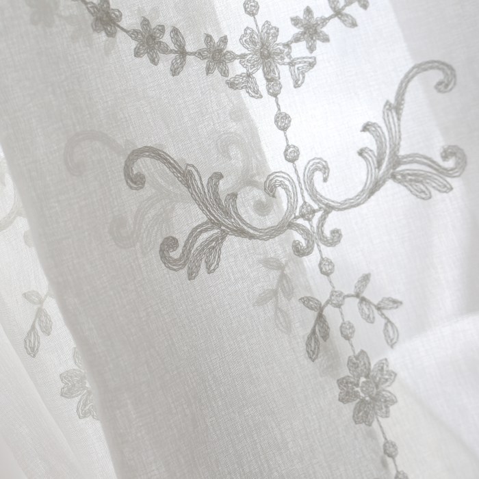 Royal Embroidered White Voile Curtain