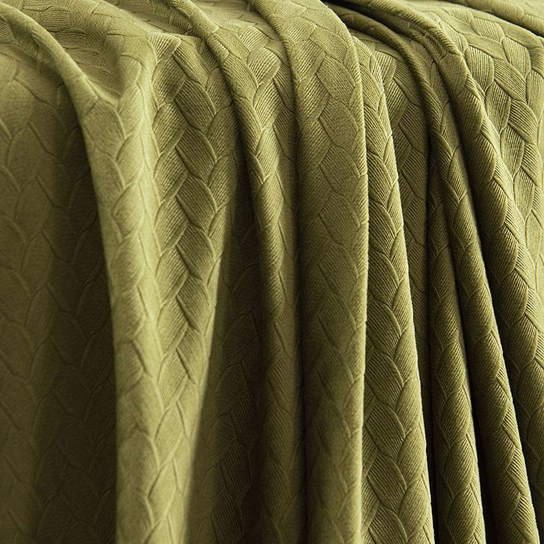 Scandinavian Basketweave Olive Green Velvet Blackout Curtains