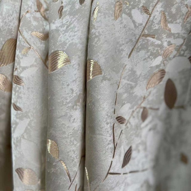 Golden Grove Luxury Jacquard Silky Cream Gold Curtain