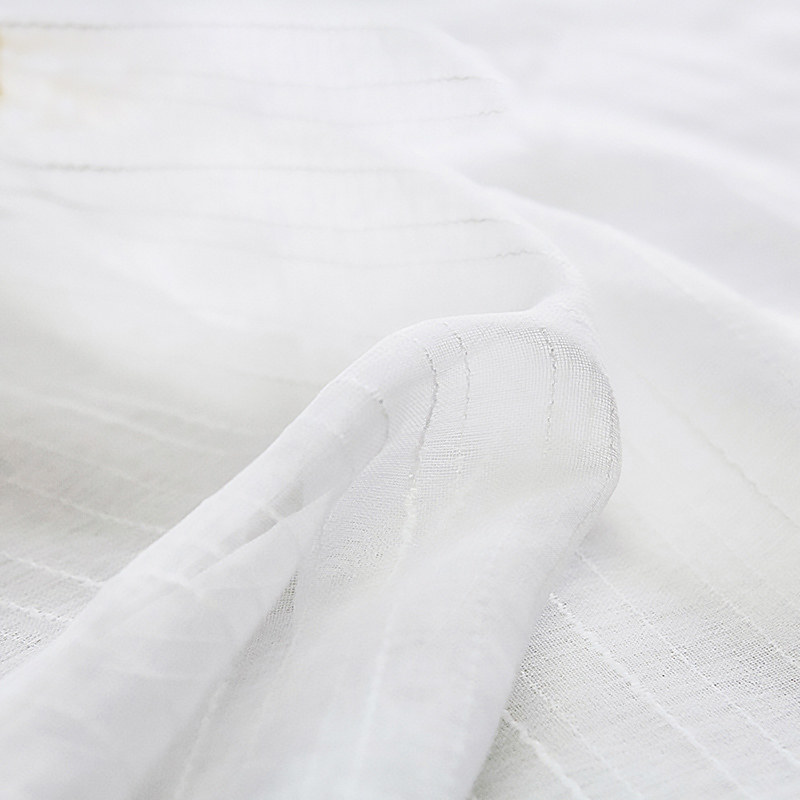 The New Neutral White Voile Curtains with Exquisite Striped Texture