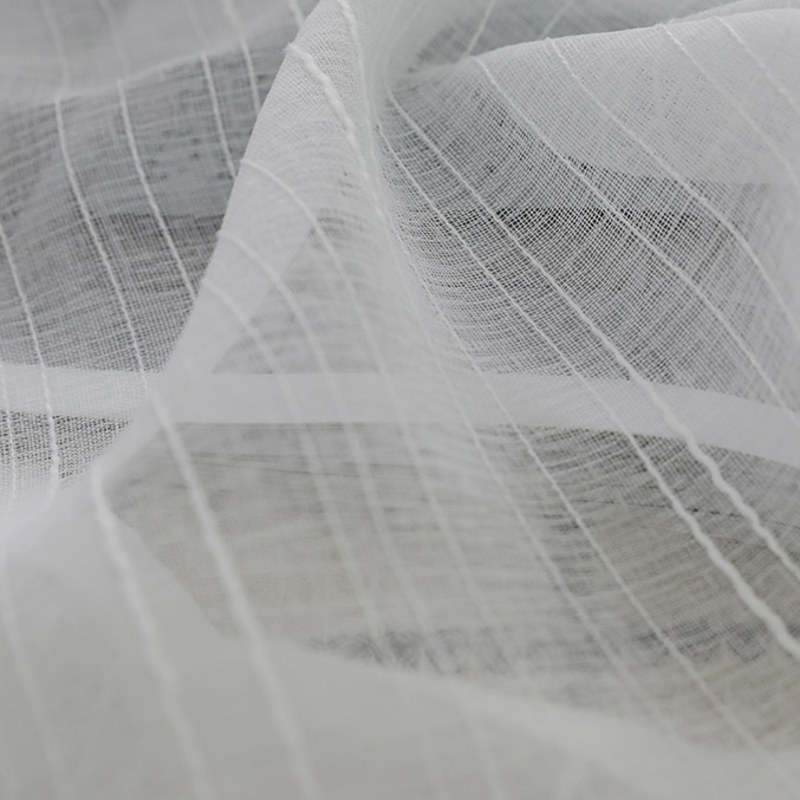 The New Neutral White Voile Curtains with Exquisite Striped Texture