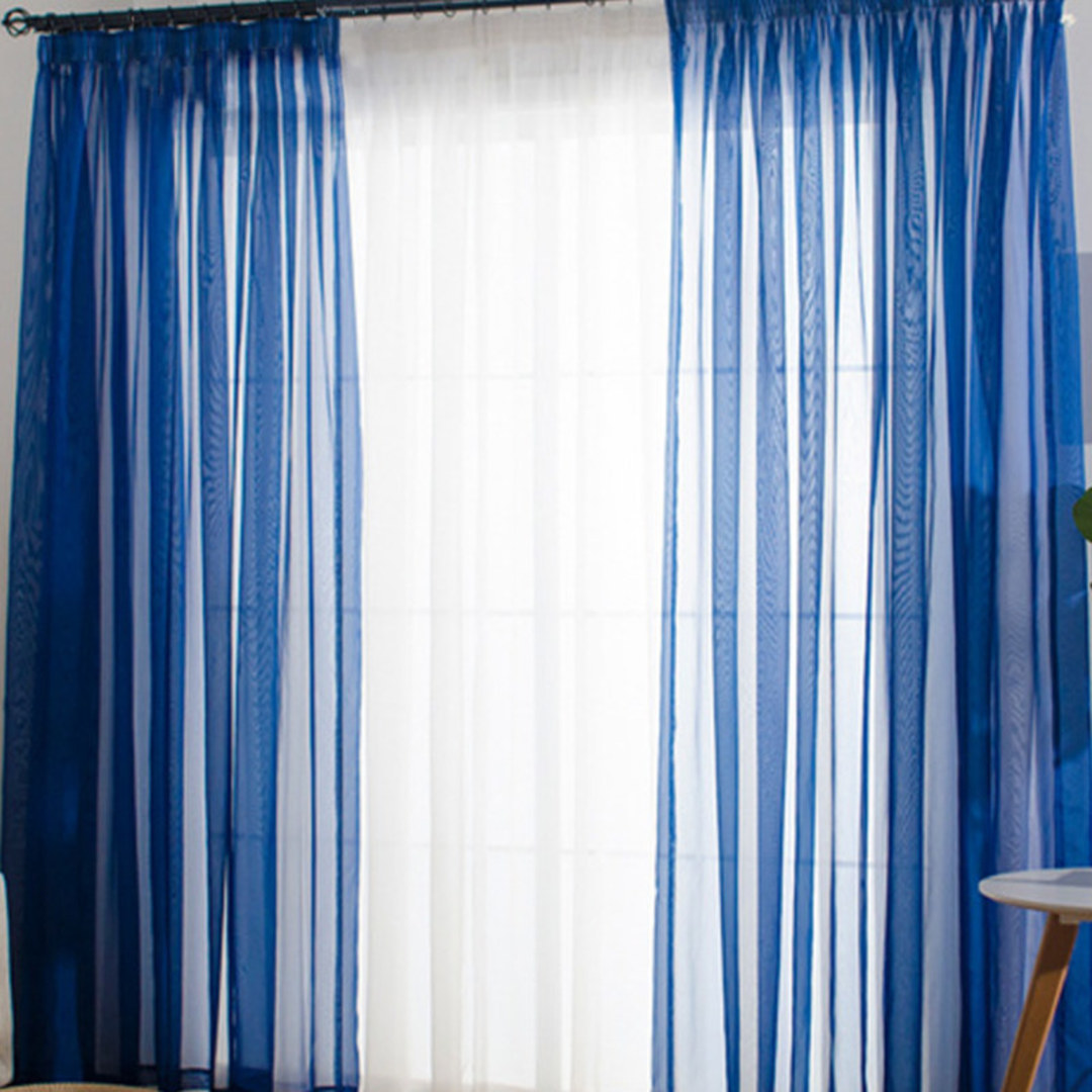 Smarties Navy Blue Soft Sheer Voile Curtain