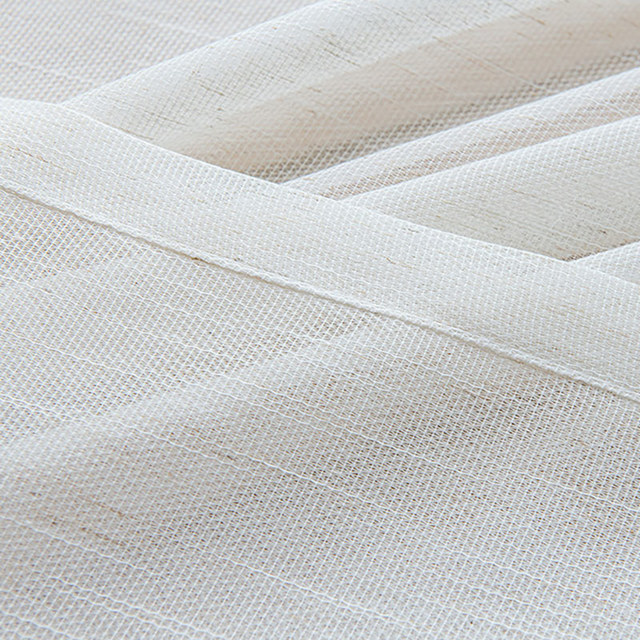 Double Cross Linen Style Mesh Net Curtain