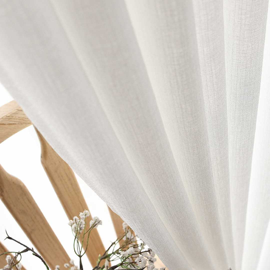 The Bright Side White Heavy Voile Curtain