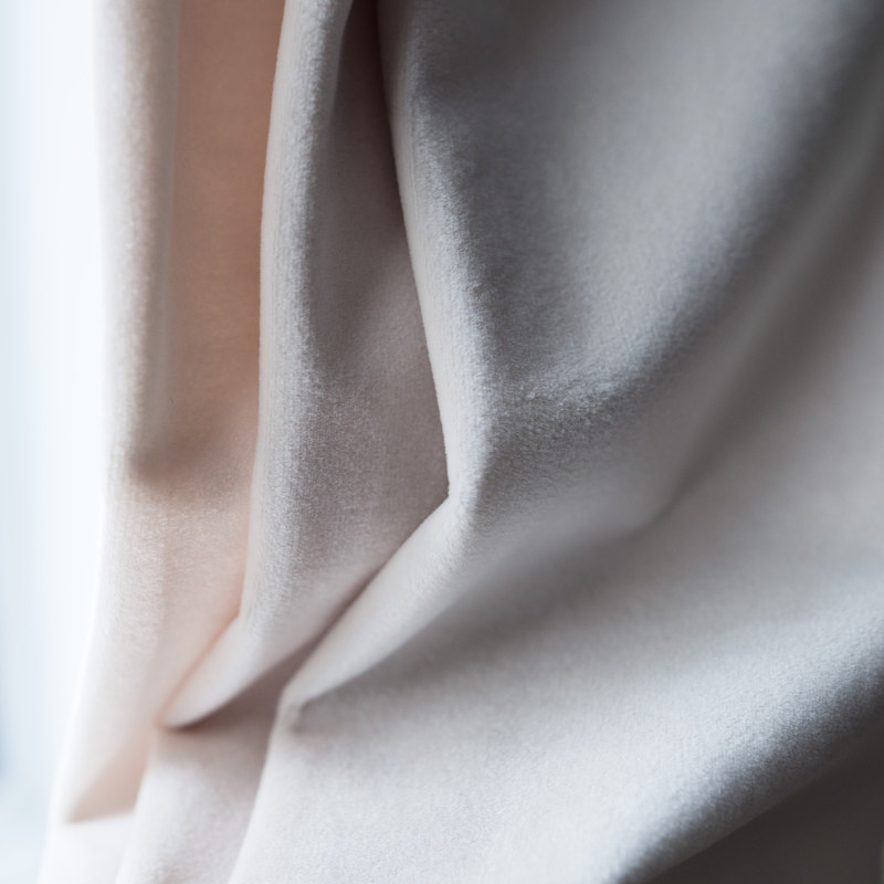 Microfiber Cream Velvet Curtain Drapes