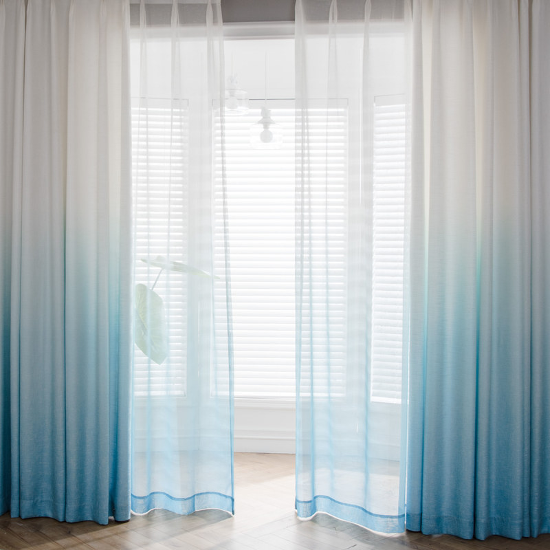 The Perfect Blend Ombre Blue sheer Curtain | Voila Voile®