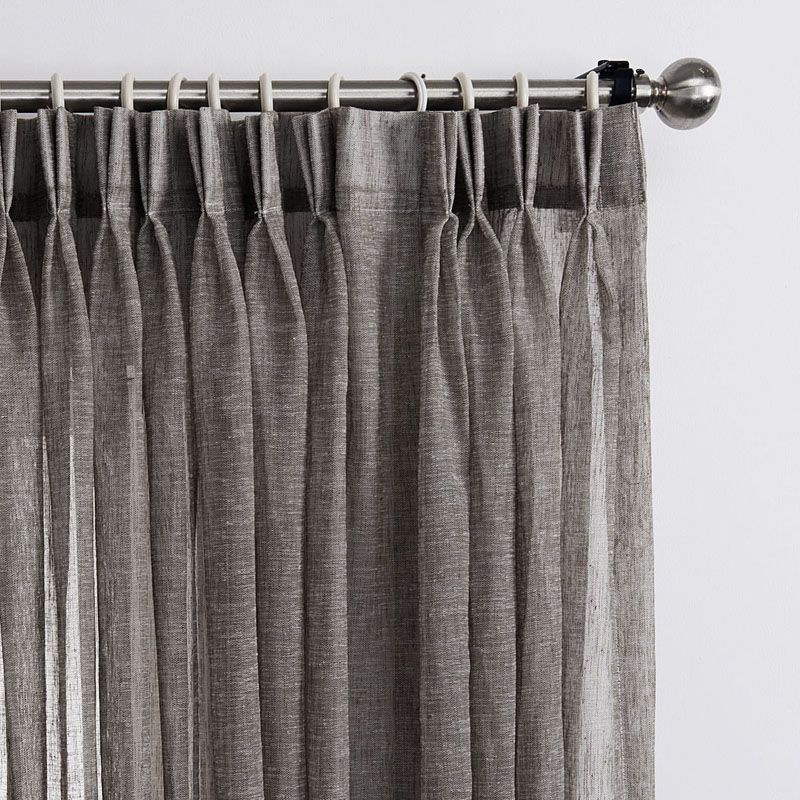 Daytime Textured Weaves Charcoal Light Grey Sheer Voile Curtain | Voila ...