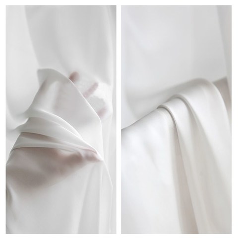 Silk Road Moonlight White Chiffon Sheer Curtain