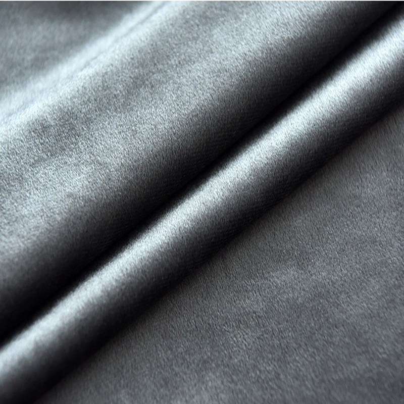 Luxury Metallic Blue Gray Blackout Velvet Curtain Drapes