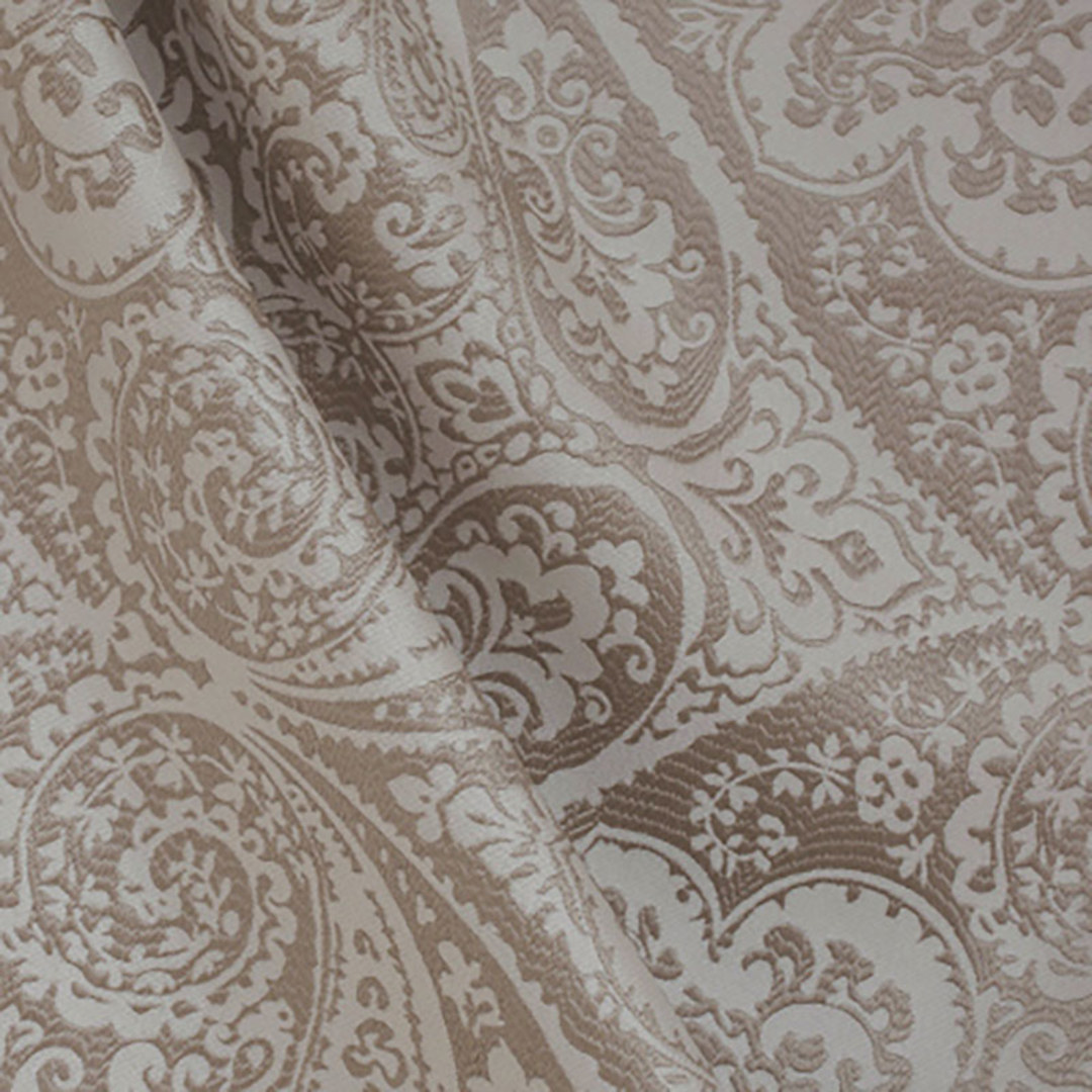 New Classics Luxury Damask Jacquard Silky Champagne Mocha Curtain Drapes