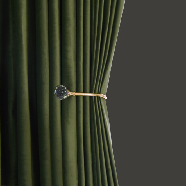 Premium Renaissance Olive Green Velvet Curtain Drapes