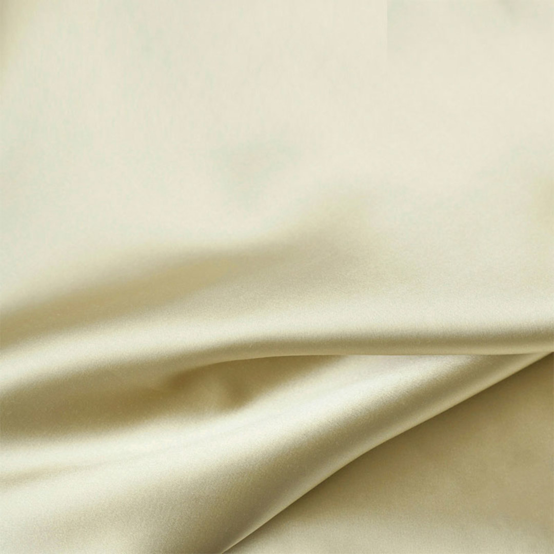 Clair de Lune Beige Cream Silky Satin Curtain