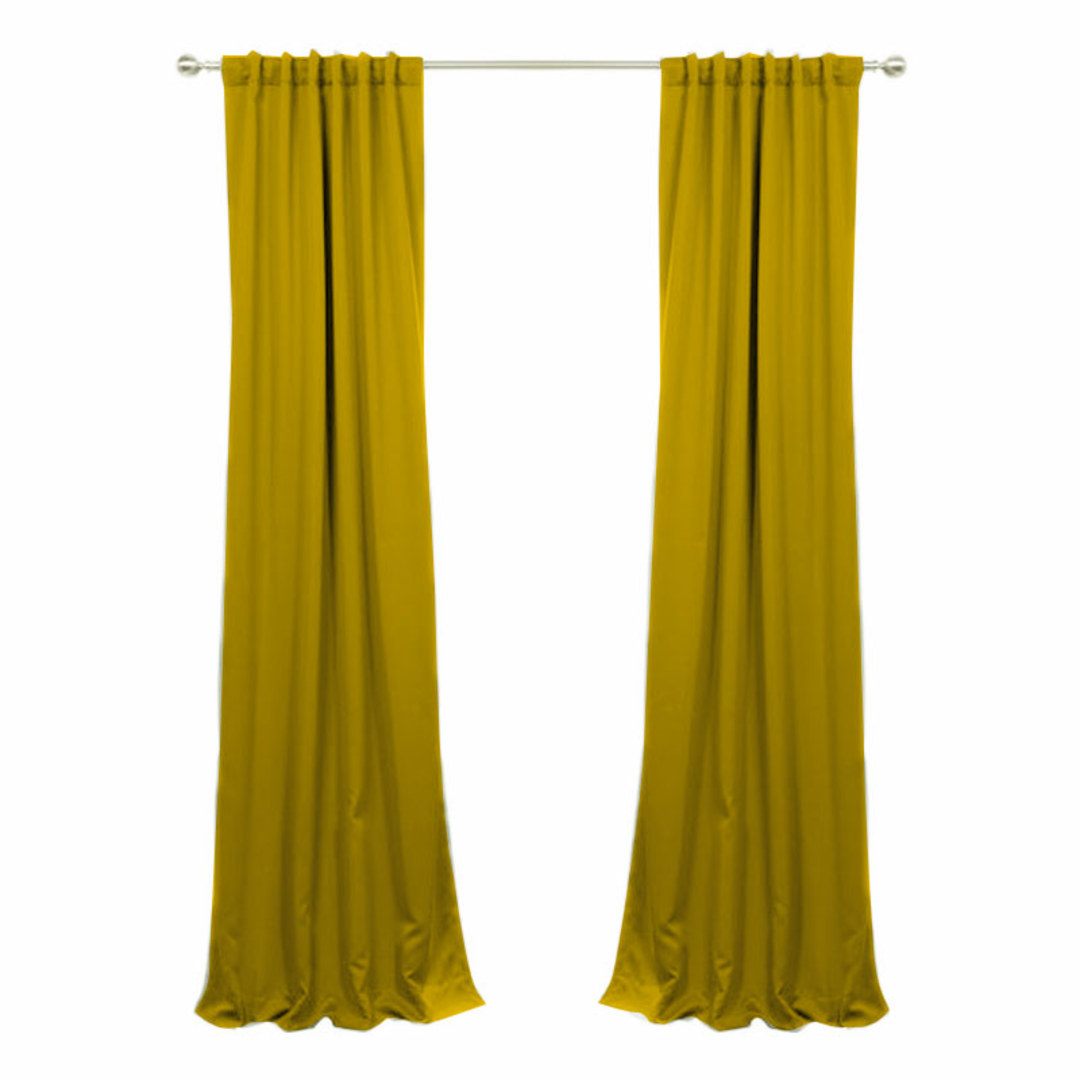 Lustrous Bright Yellow Silky Satin Curtain