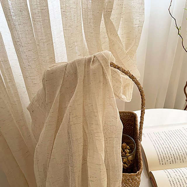 Love Crush Linen Style Crinkle Sheer Curtain