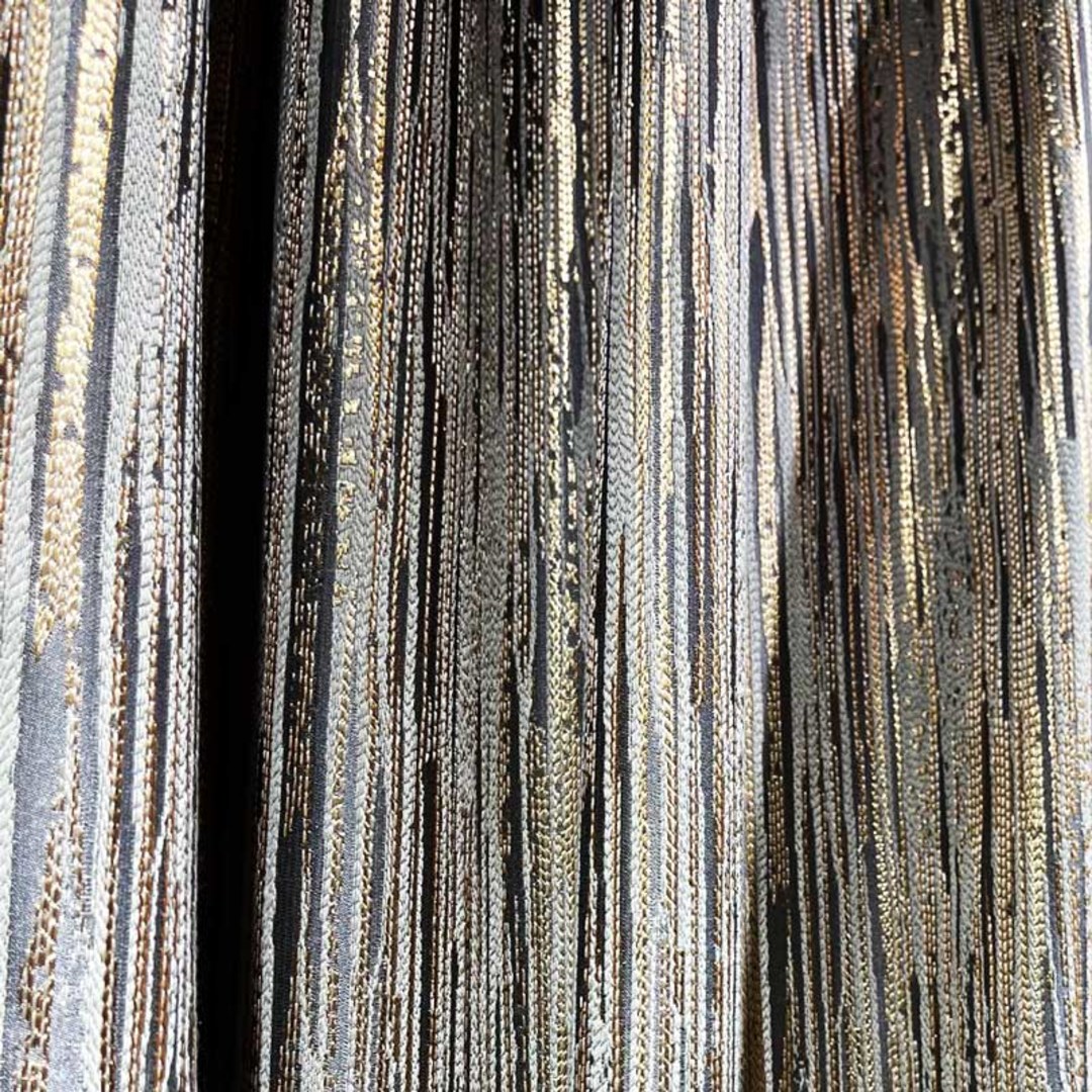 Sunbeam Glistening Subtle Textured Striped Gold & Gray Curtain Drapes