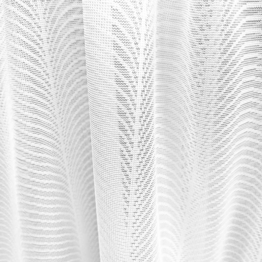 Reef Ripple Shimmering Ivory White Sheer Curtain